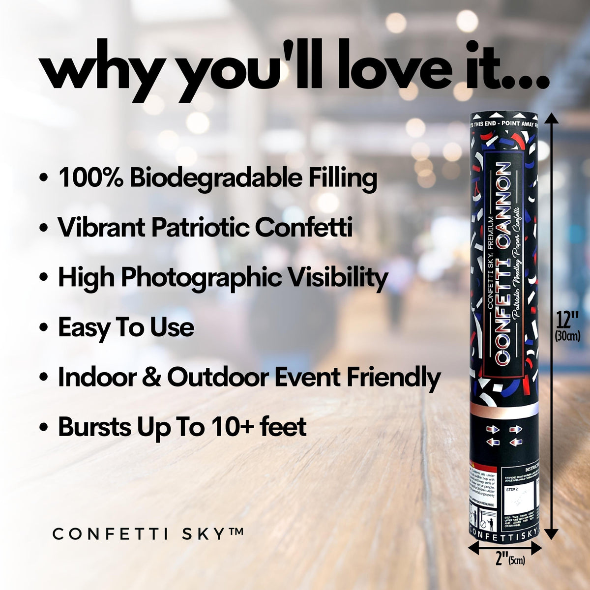 Patriotic Confetti Cannons | 6 PACK | Confetti Sky